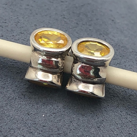 Pandora | Jewelry | Authentic Pandora Big Yellow Cz Cats Eye Sterling ...